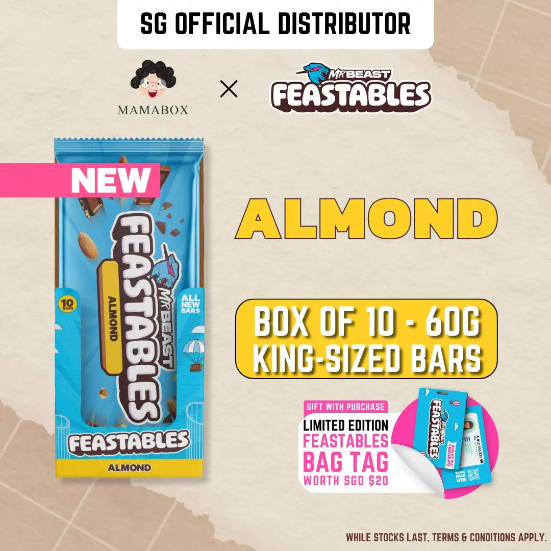 Box of 10 Feastables Mr. Beast - Almond 60g - mamabox.sg